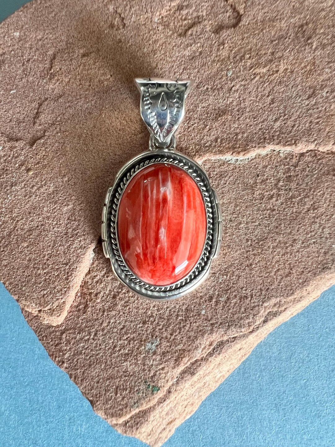 Handcrafted Spiny Oyster Shell 925 Sterling Silver Southwest Pendant - Etsy