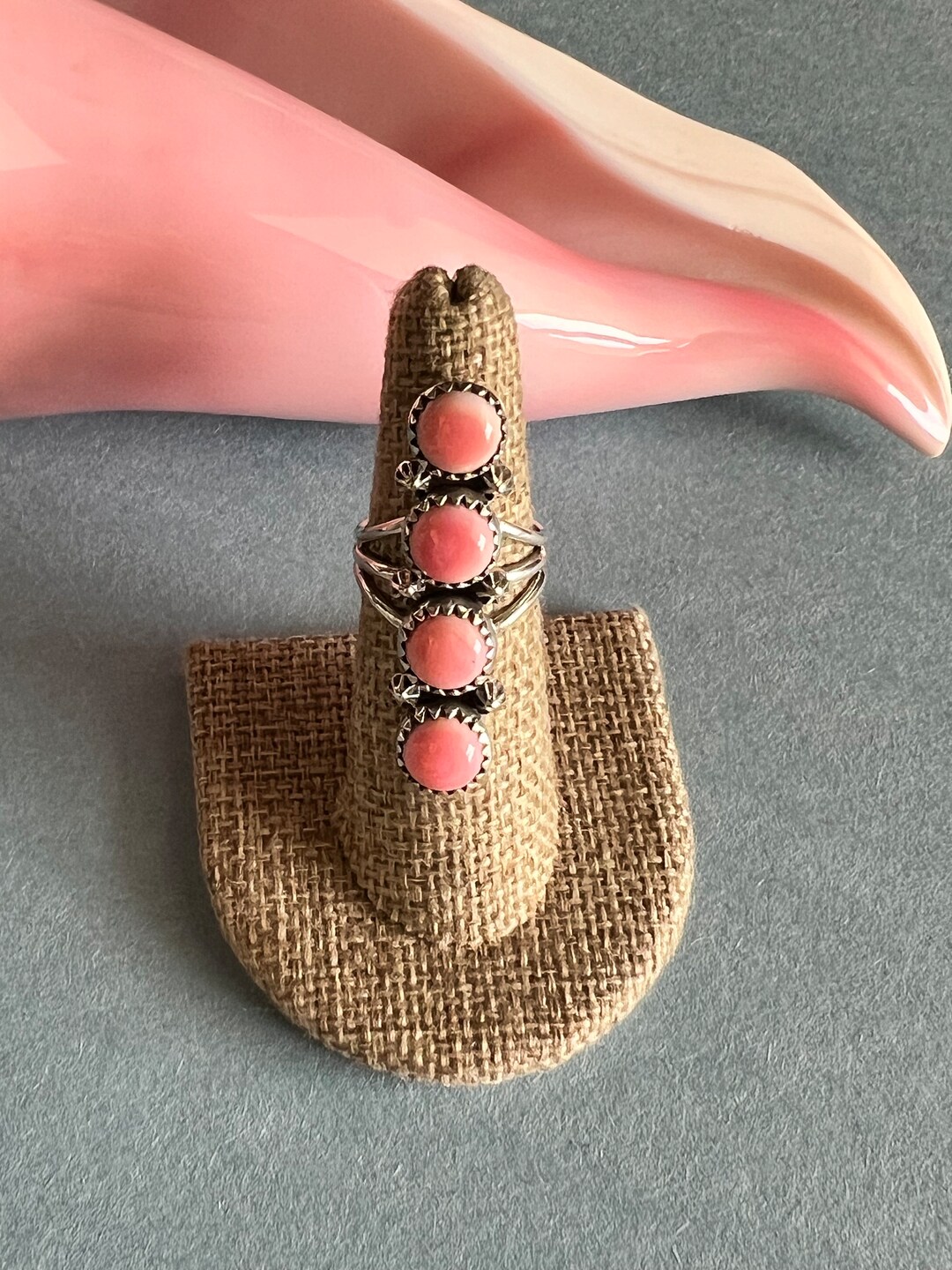 Pink Conch Shell Sterling Silver Ring Sizes 6,7,8,9 - Etsy