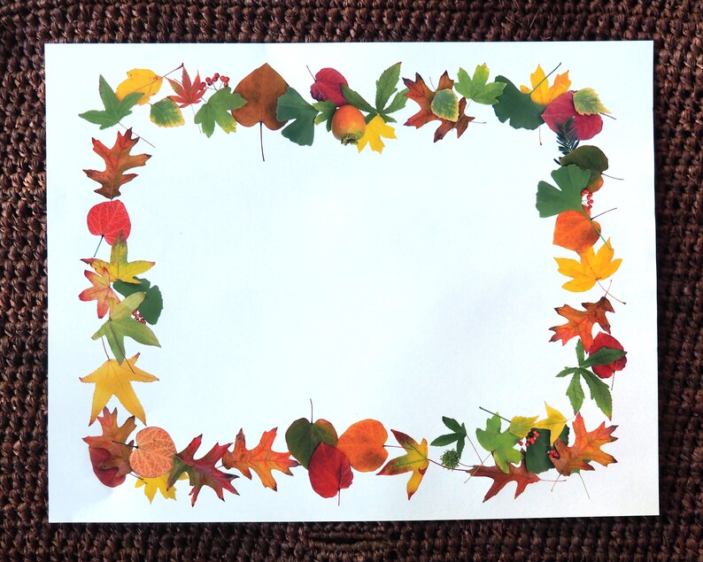 October Leaves Printable Border Fall Digital Border - Etsy