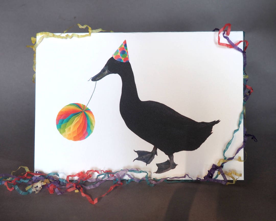 Party Duck Printable Birthday Card Digital Party Card - Etsy