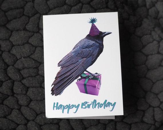 Crow Gift Birthday Card - Etsy