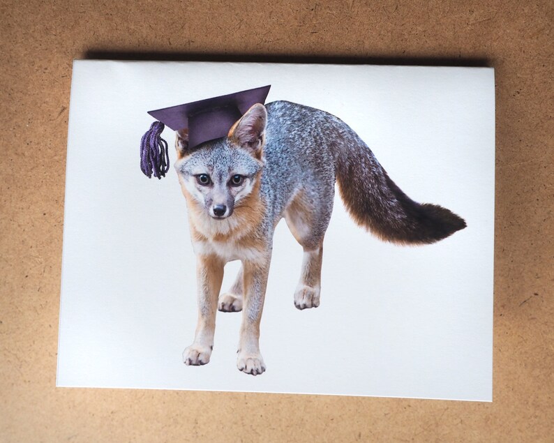 Fox Printable Graduation Card Digital Graduate Fox Card | Etsy