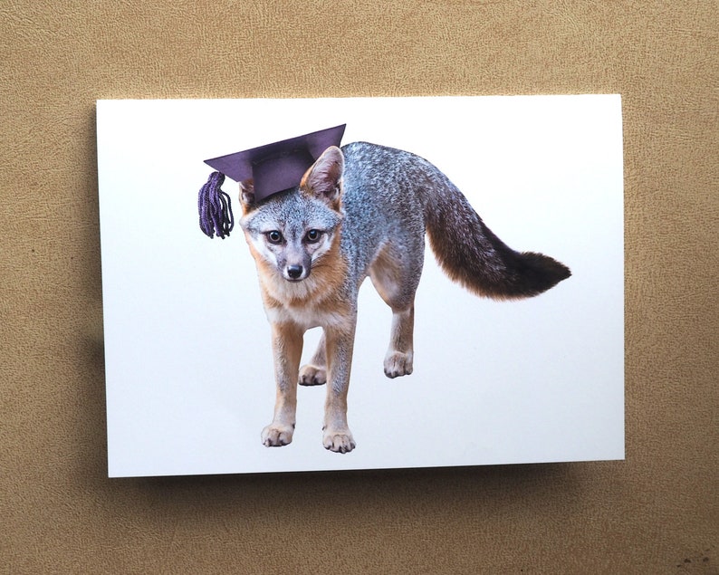 Fox Printable Graduation Card Digital Graduate Fox Card | Etsy