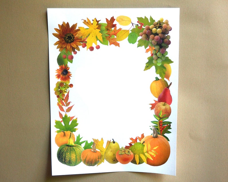 Harvest Printable Border Digital Fall and Fruit Frame | Etsy
