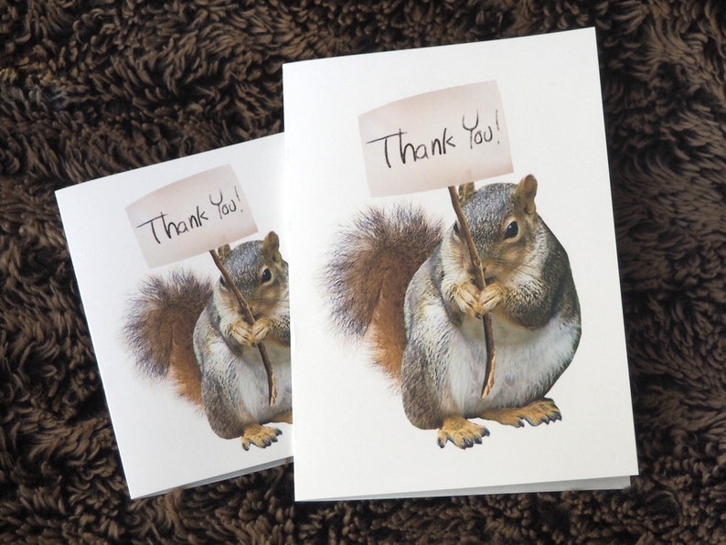 Squirrel Printable Thank You Card - Etsy