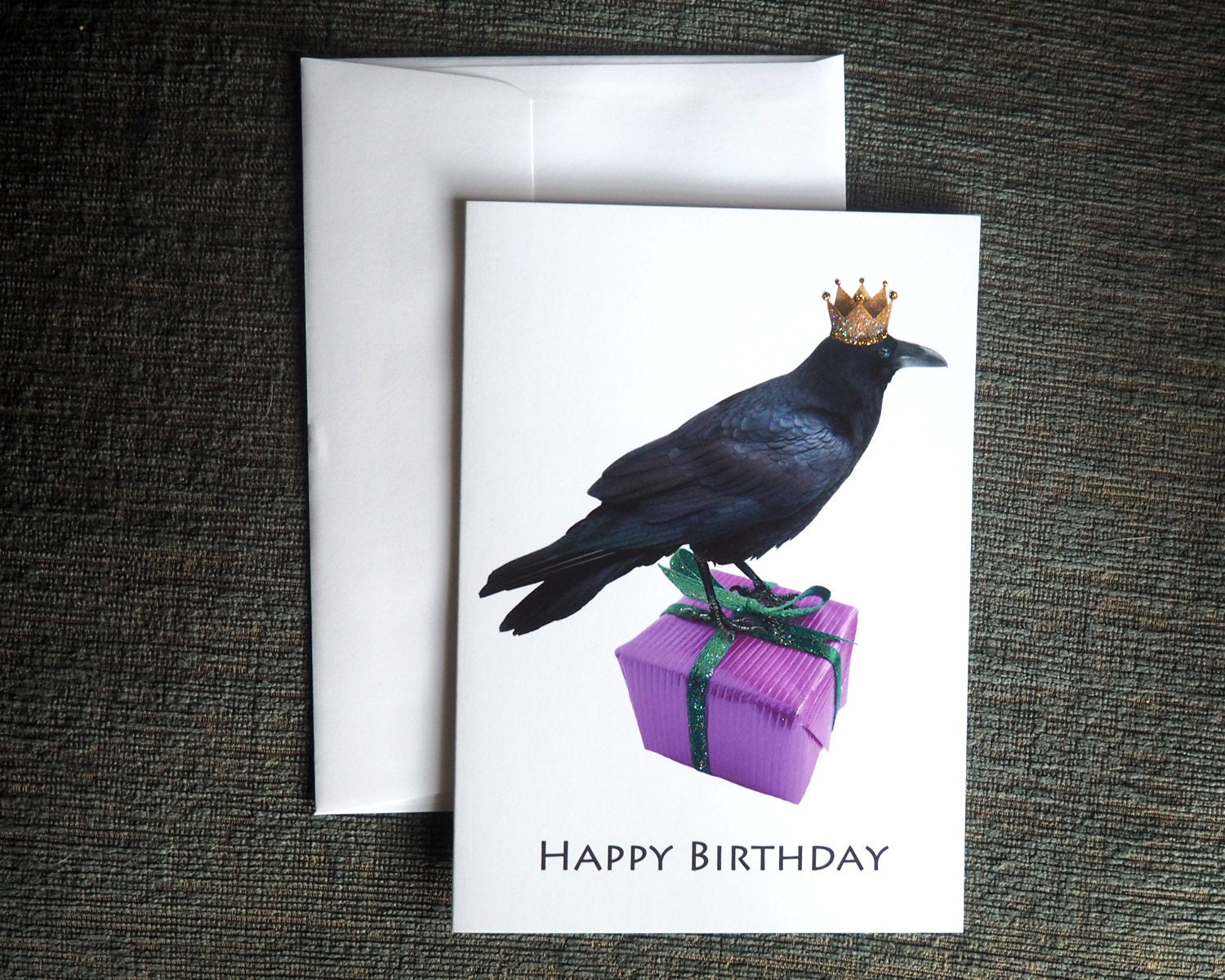 Raven King Glitter Birthday Card - Etsy