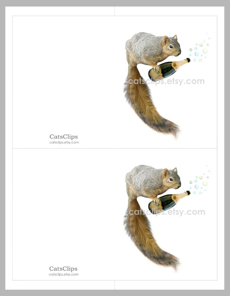 Squirrel Bubbly Printable Birthday Card Printable - Etsy