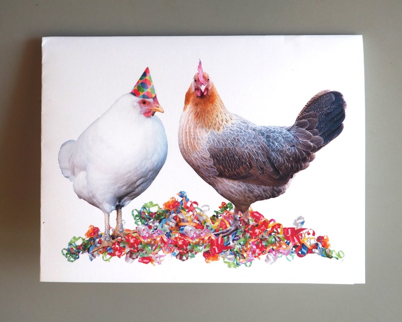 Party Chickens Printable Birthday Card - Etsy