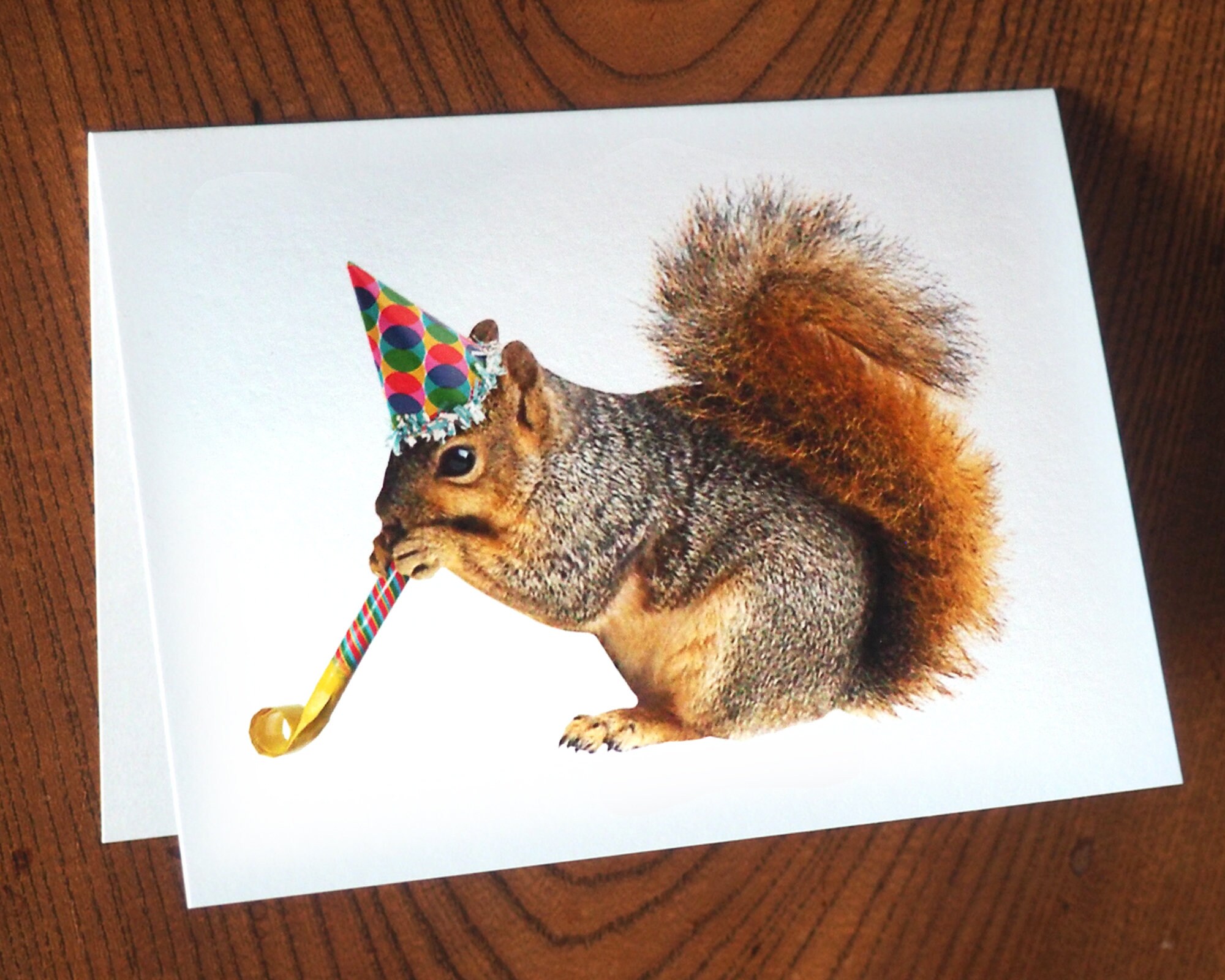 Squirrel With Party Blower Birthday Card - Etsy