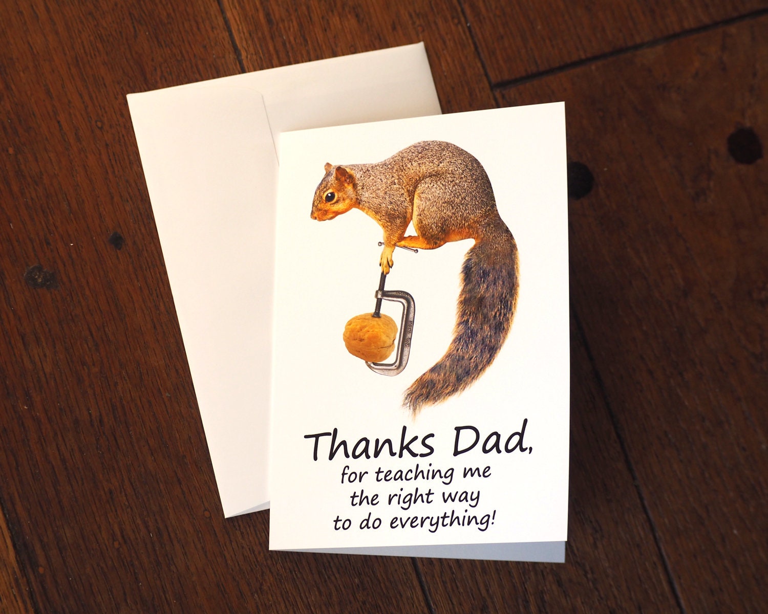 Squirrel Father's Dad Card Squirrel With Nut in Vise - Etsy