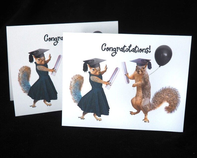 Grad Squirrels Printable Graduation Card Digital Squirrel | Etsy