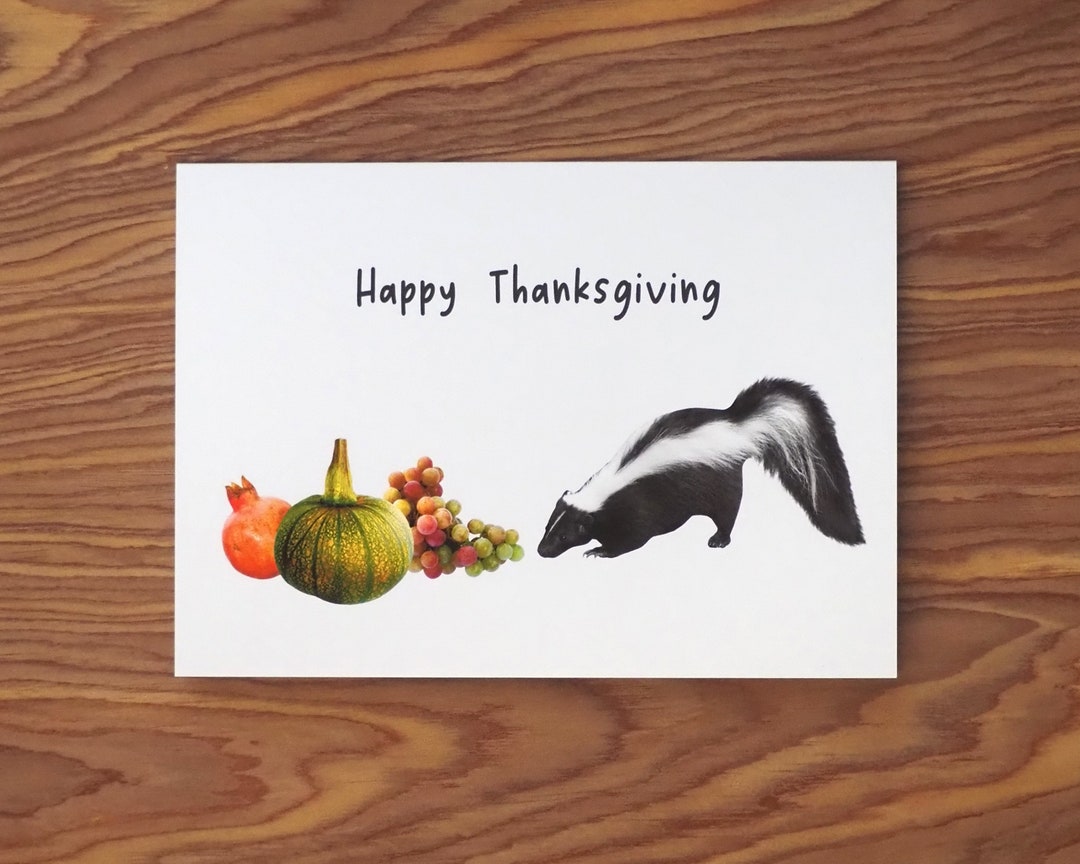 Skunk Thanksgiving Card - Etsy