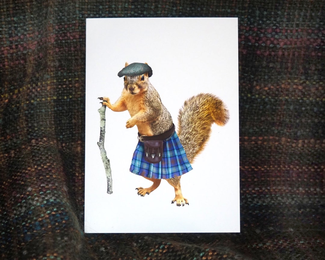 Scottish Squirrel Card - Etsy
