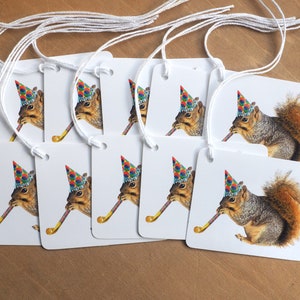10 Party Squirrel Gift Tags - Etsy