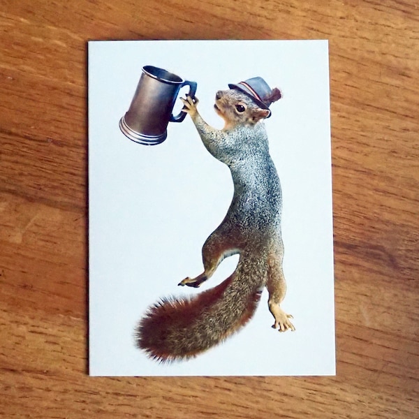 Squirrel Drinking Beer - Etsy