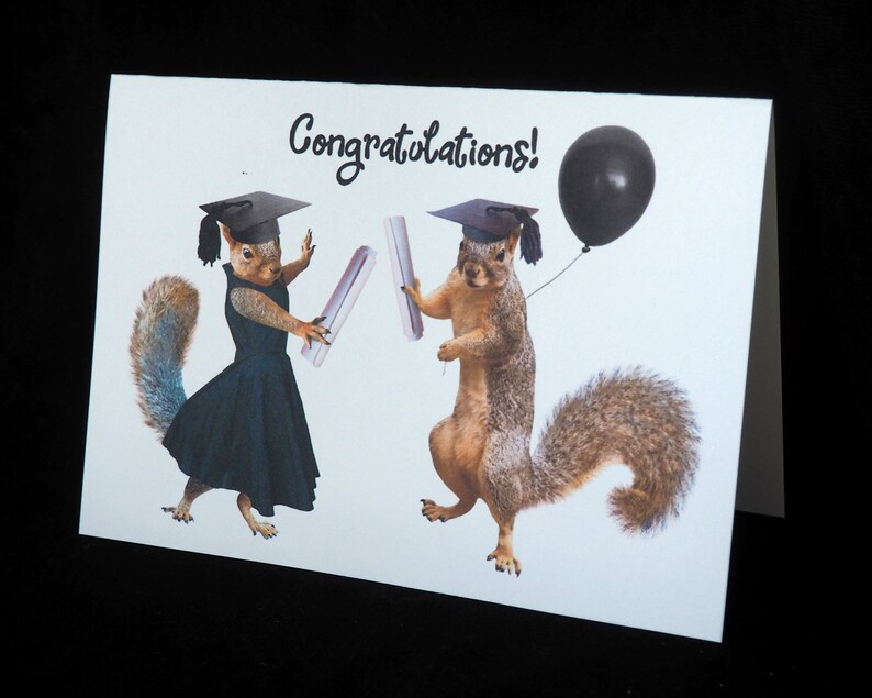 Grad Squirrels Printable Graduation Card Digital Squirrel | Etsy