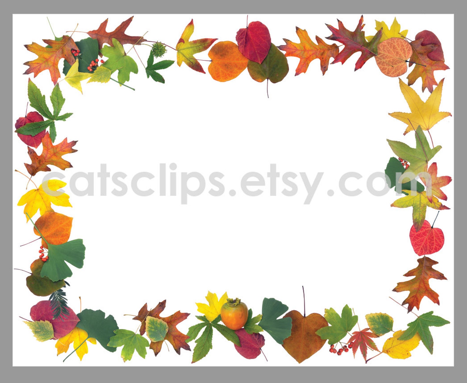 October Leaves Printable Border Fall Digital Border - Etsy