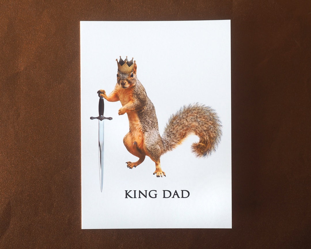 King Squirrel Father's Day Card - Etsy
