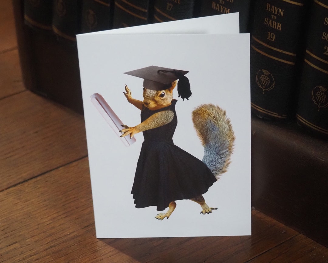 Girl Squirrel Graduation Card - Etsy