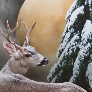 Deer Full Moon by Snowy Tree Winter Solstice Card - Etsy