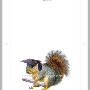 Squirrel Grad Printable Graduation Card - Etsy