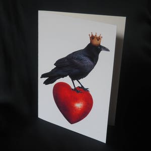 Raven Crown Heart Printable Valentine's Day Card, King Raven Digital ...