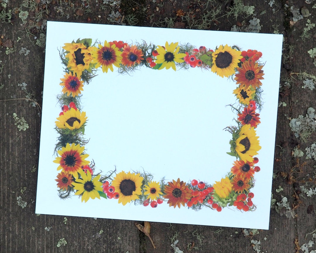 Sunflower Digital Border, Flower Printable Border - Etsy