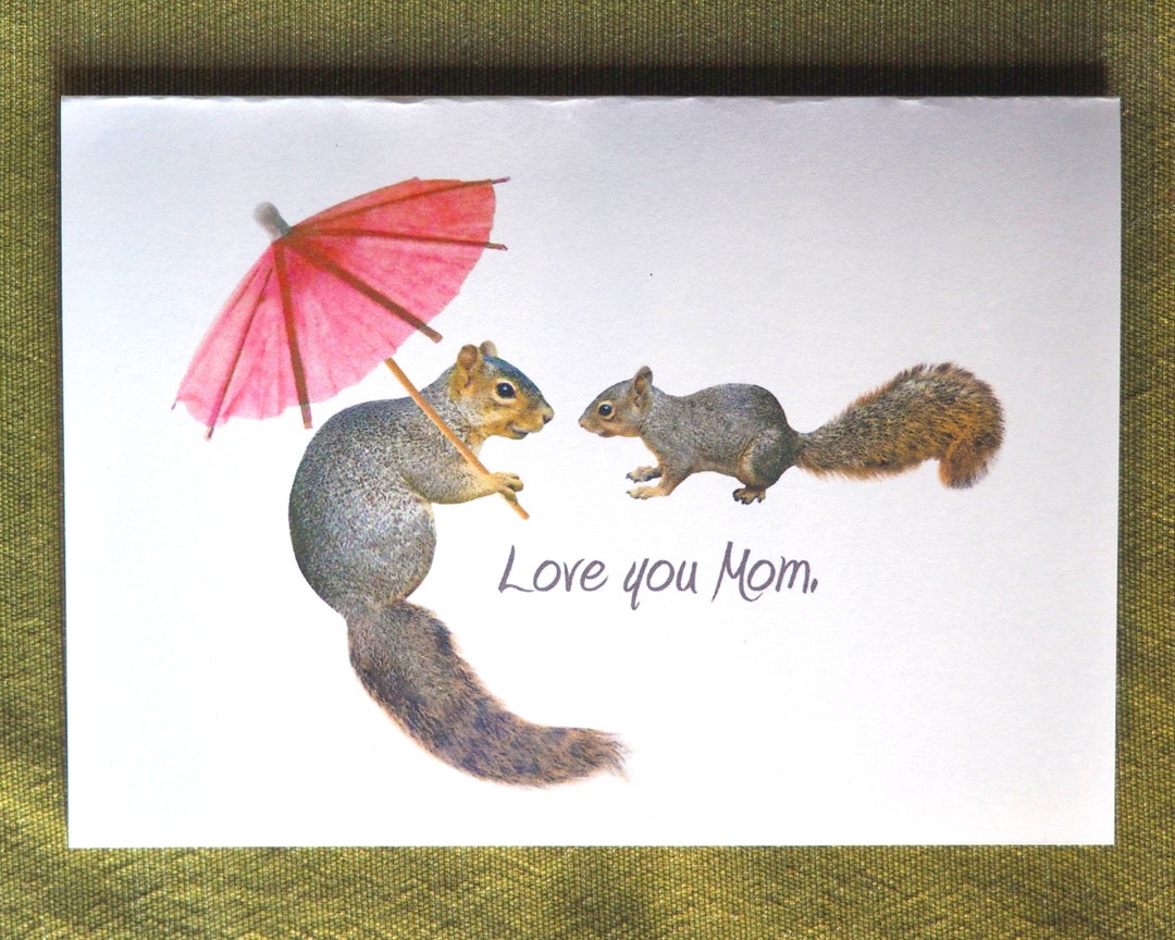 Squirrels Printable Mother's Day Card, Instant Download Squirrel Card ...
