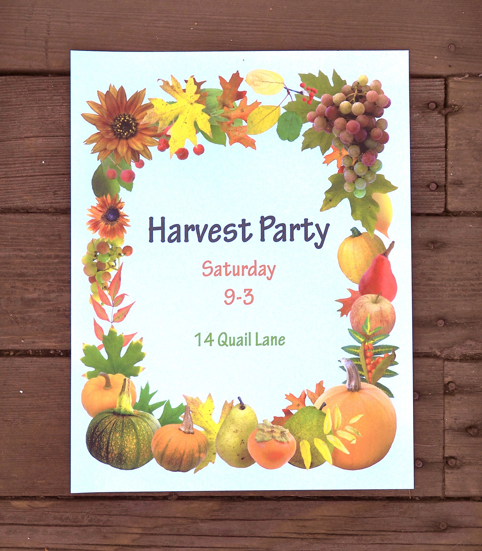 Harvest Printable Border Digital Fall and Fruit Frame - Etsy Canada