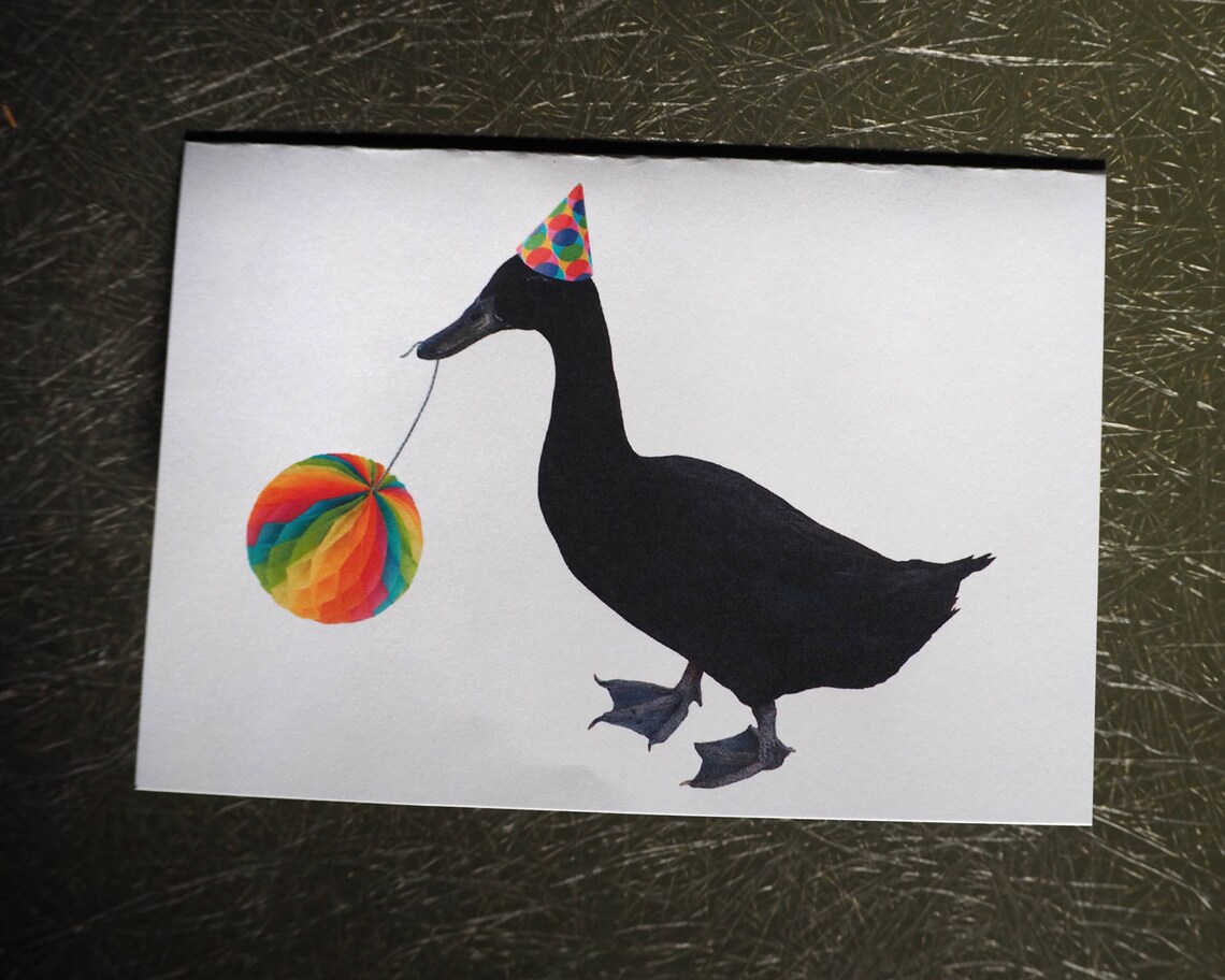 Party Duck Printable Birthday Card Digital Party Card - Etsy
