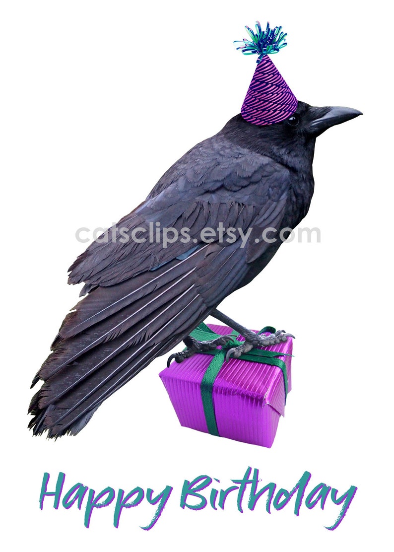 Printable Crow Birthday Card - Etsy