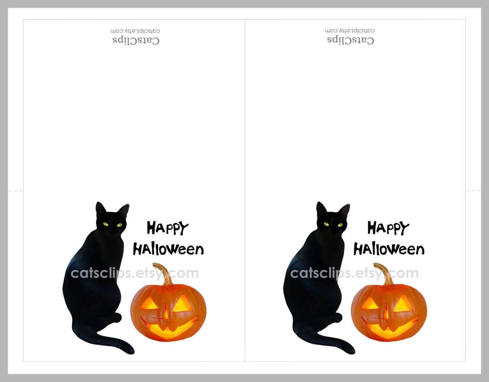 Black Cat With Jack-o-lantern Printable Halloween Card - Etsy