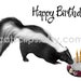 Skunk With Birthday Cake Printable Birthday Card, Digital Skunk ...