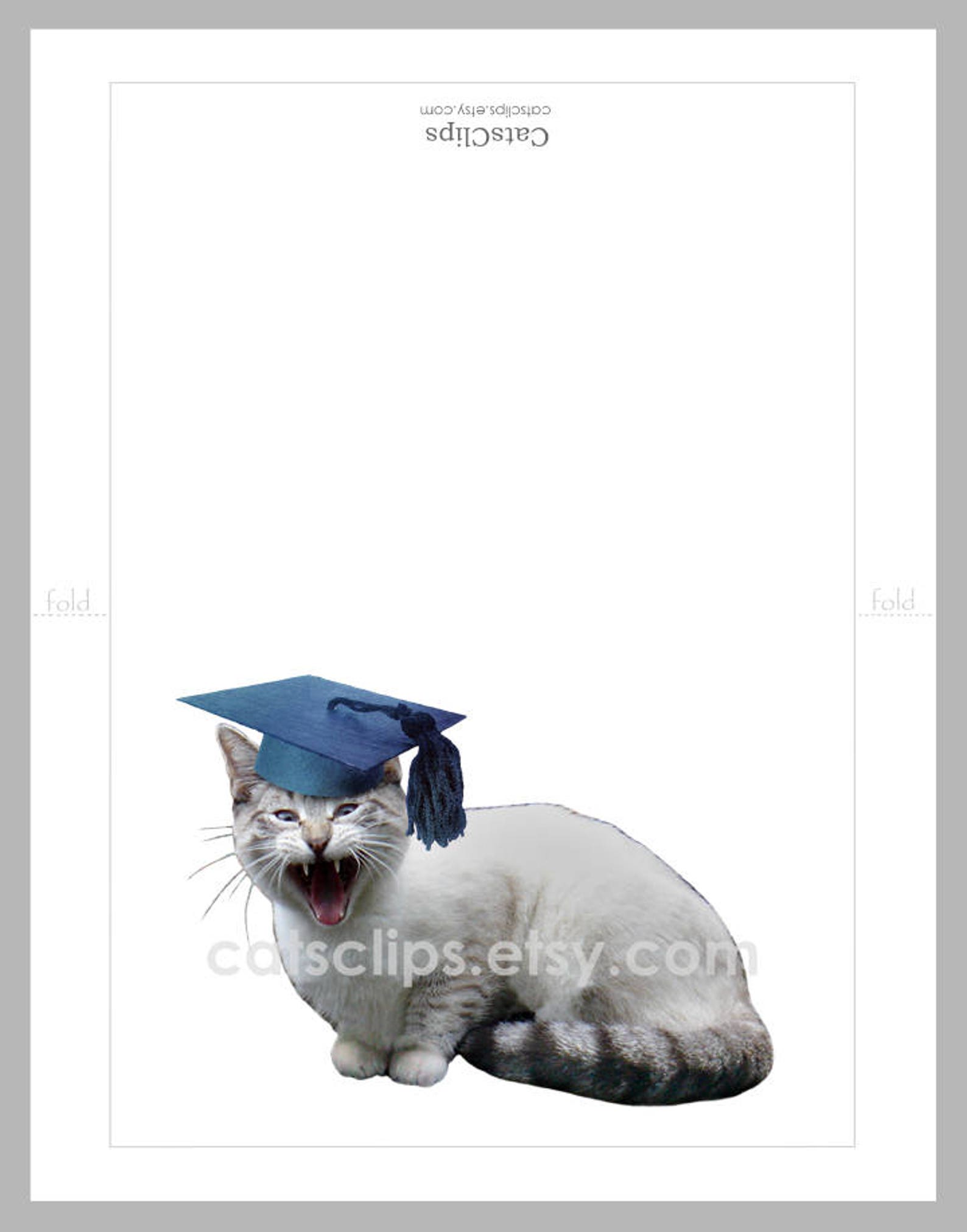 Meowing Cat Printable Graduation Card Digital Cat Graduation | Etsy