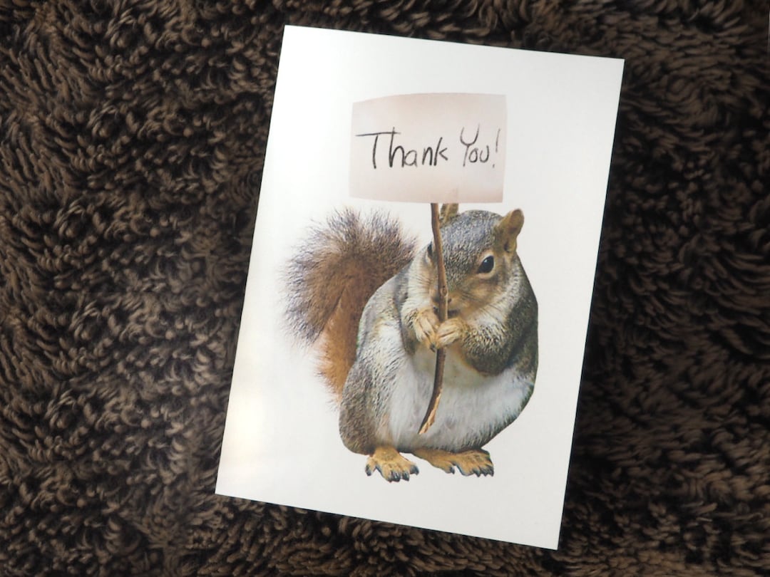 Squirrel Printable Thank You Card - Etsy