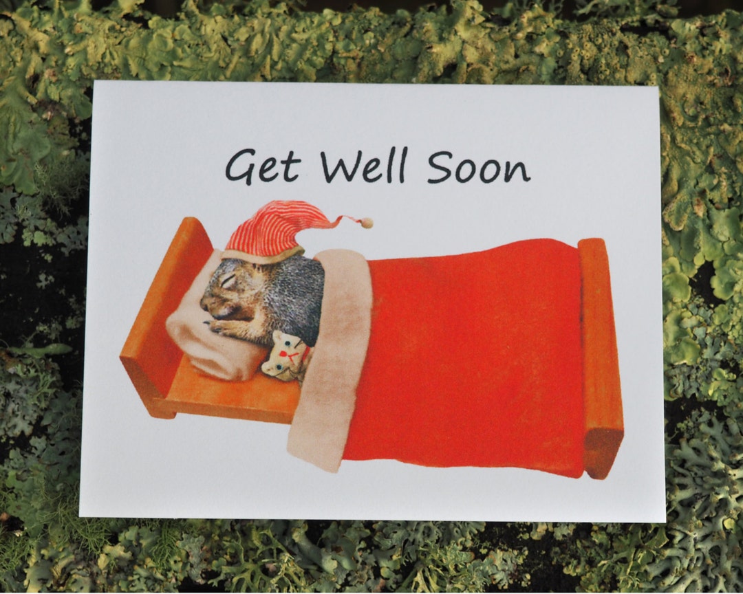 Sleeping Squirrel Printable Get Well Card - Etsy