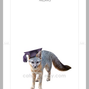 Fox Printable Graduation Card Digital Graduate Fox Card - Etsy