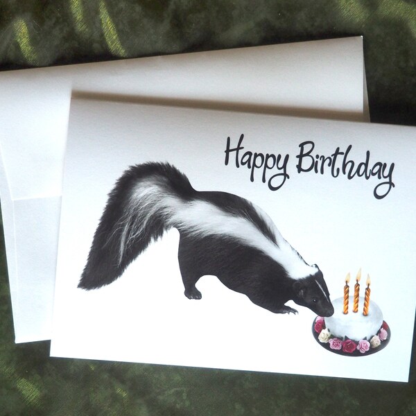 Skunk Birthday Card - Etsy