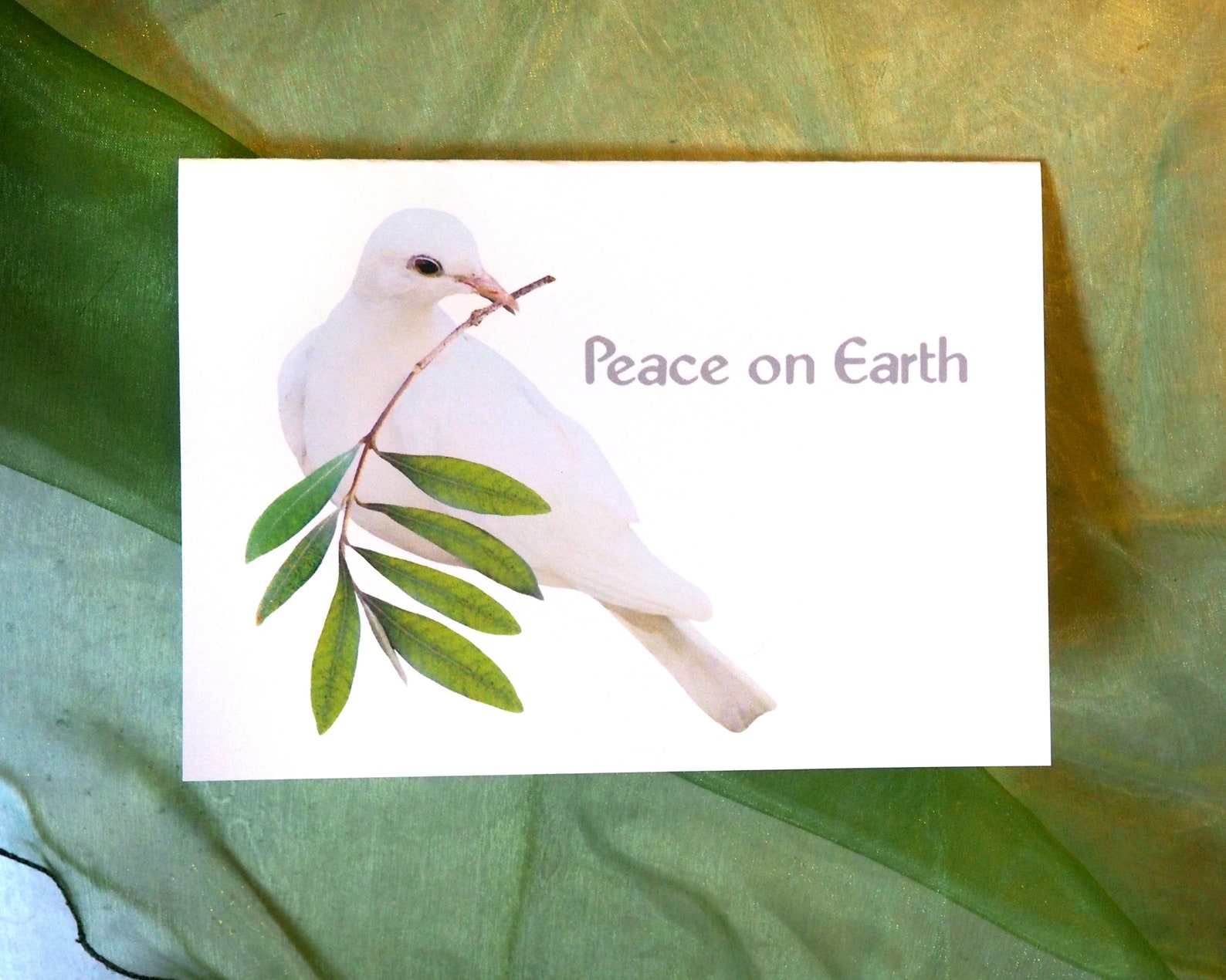 Dove With Olive Branch Peace on Earth Printable Card - Etsy