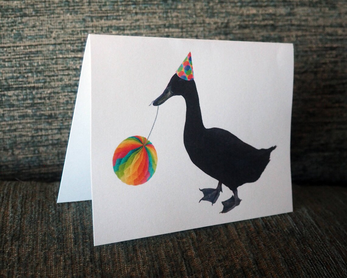Party Duck Printable Birthday Card Digital Party Card - Etsy