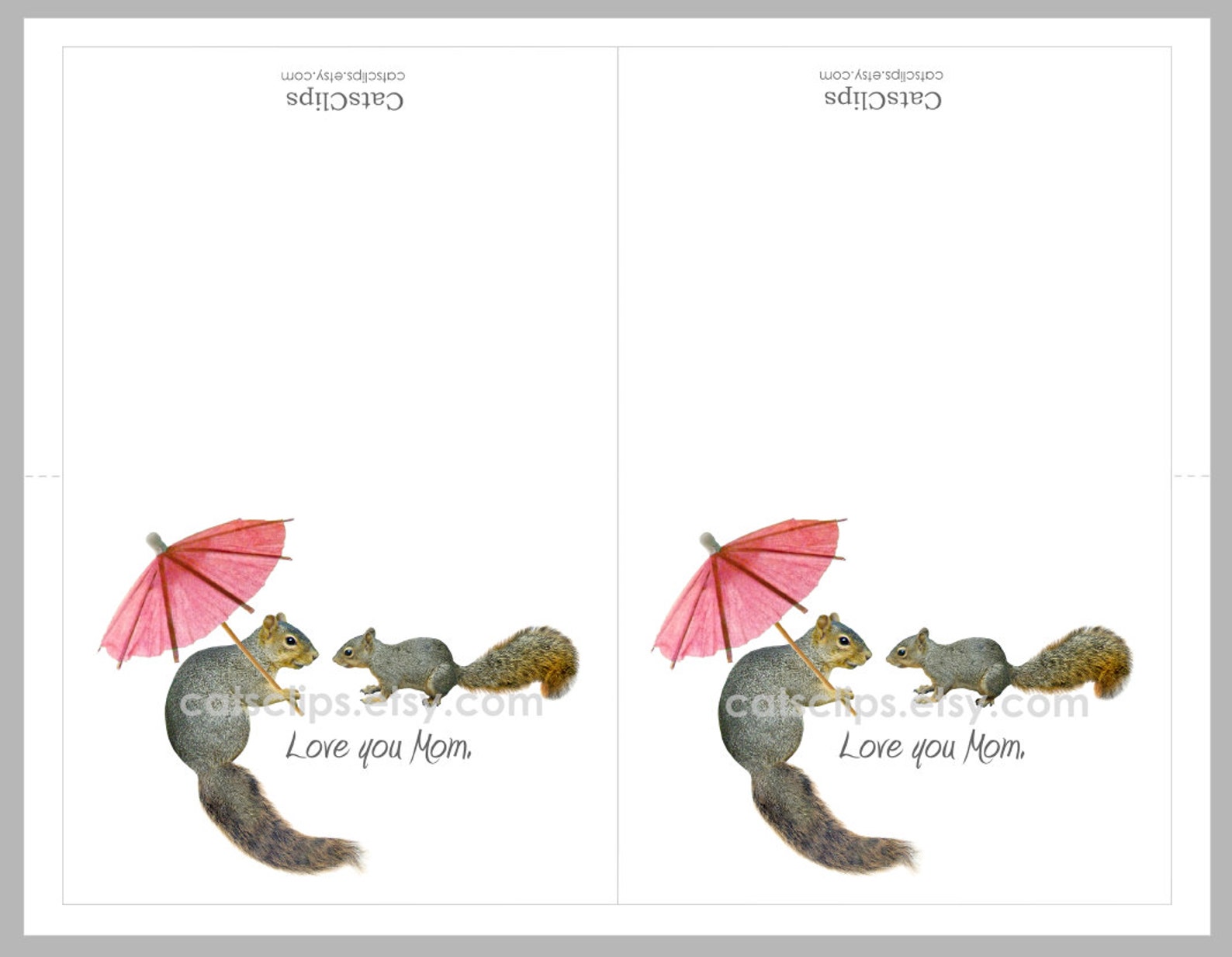 Squirrels Printable Mother's Day Card Instant Download | Etsy