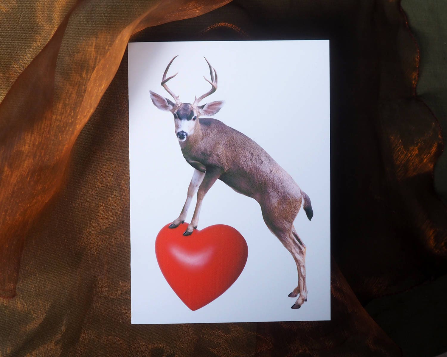 Deer Heart Printable Valentines Card Stag Love Digital - Etsy
