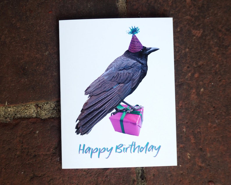 Printable Crow Birthday Card | Etsy