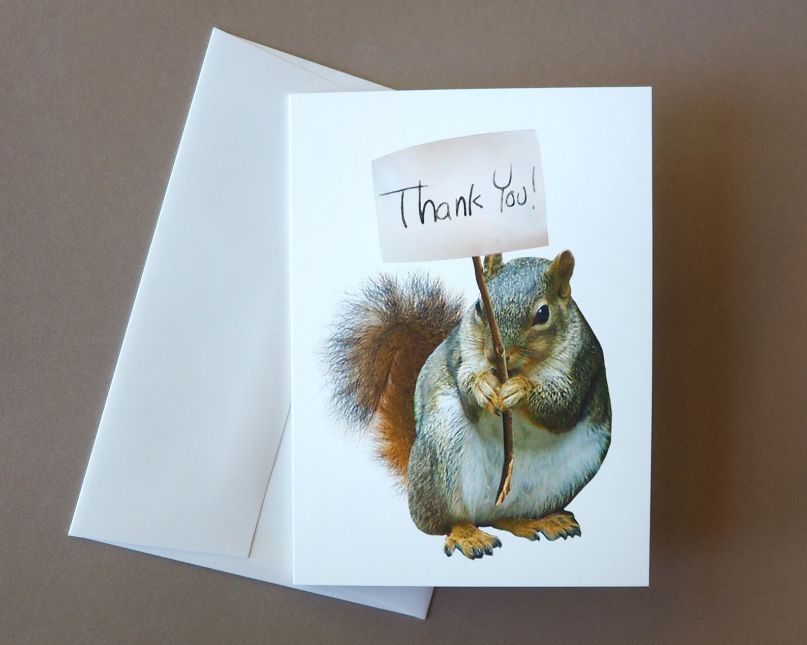 Squirrel Thank You Card | Etsy