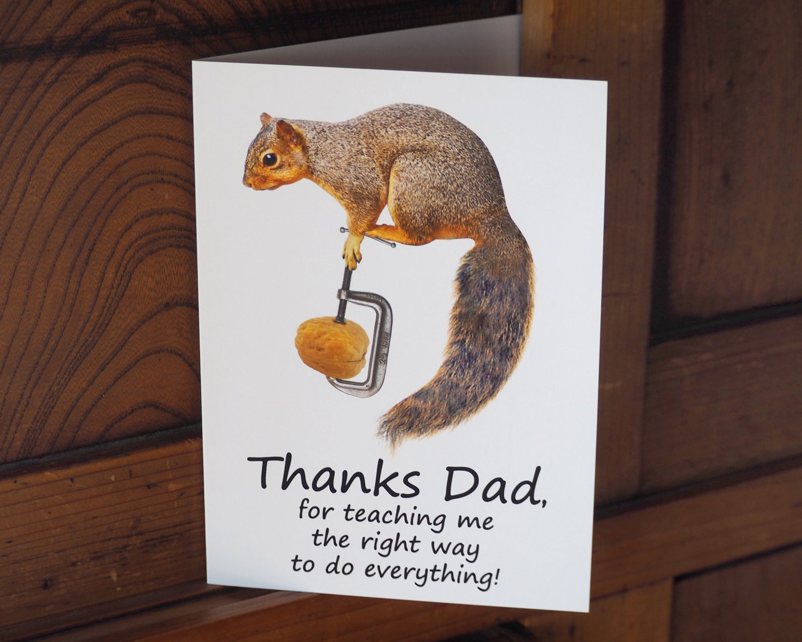 Squirrel Father's Dad Card Squirrel With Nut in Vise - Etsy