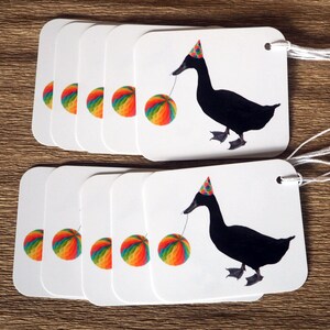 Party Duck Gift Tags 10 Birthday Favor Bag Tags - Etsy