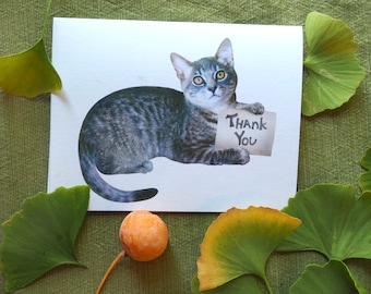 Cute Cat Thank You Card INSTANT DOWNLOAD, Cats Thank You Tags, Kitten ...
