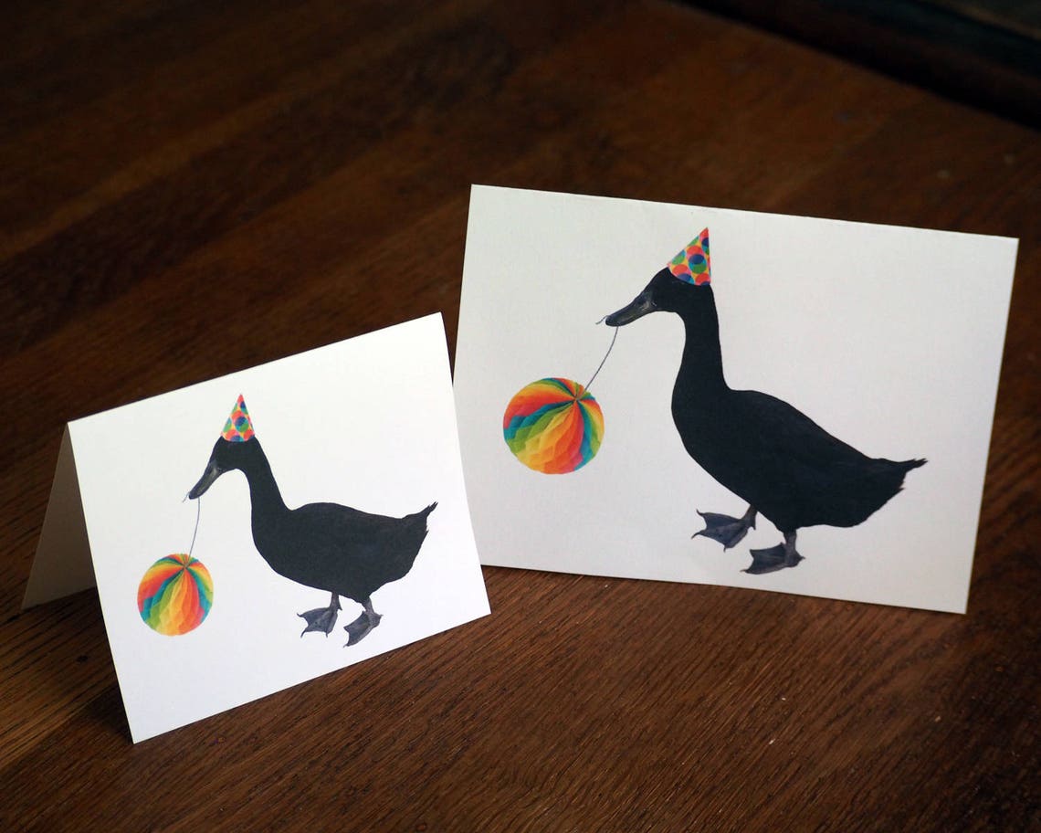 Party Duck Printable Birthday Card Digital Party Card - Etsy