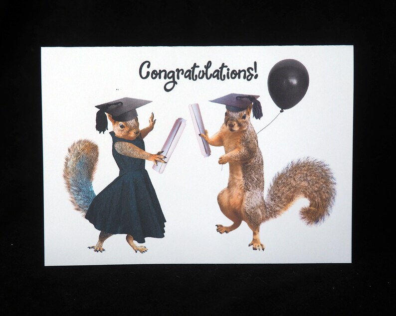 Grad Squirrels Printable Graduation Card Digital Squirrel | Etsy