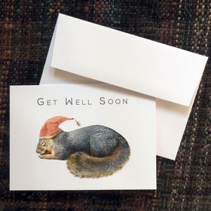 Sleeping Squirrel Get Well Card - Etsy